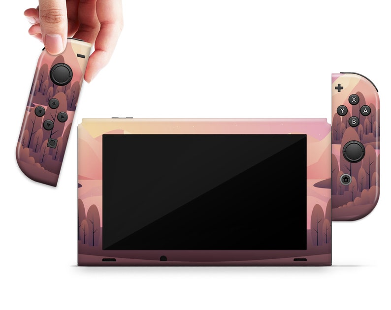 Starlight Pink Night Nintendo Switch Skin Sunset Mountains - Etsy
