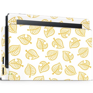Yellow Leaves Pattern Nintendo Switch Vinyl Sticker Yellow Solid Colors ...