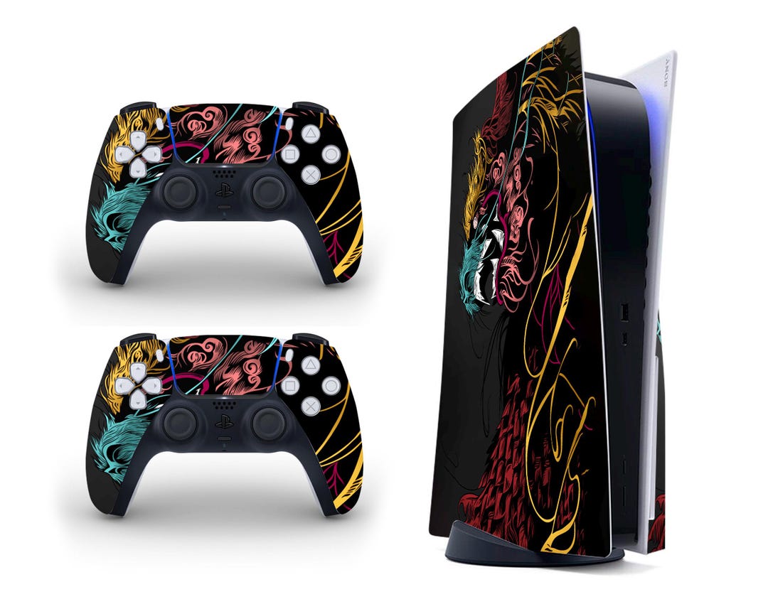 Japan Playstation 5 Pro Dragon Black Skins Console PS5 Slim Stickers ...