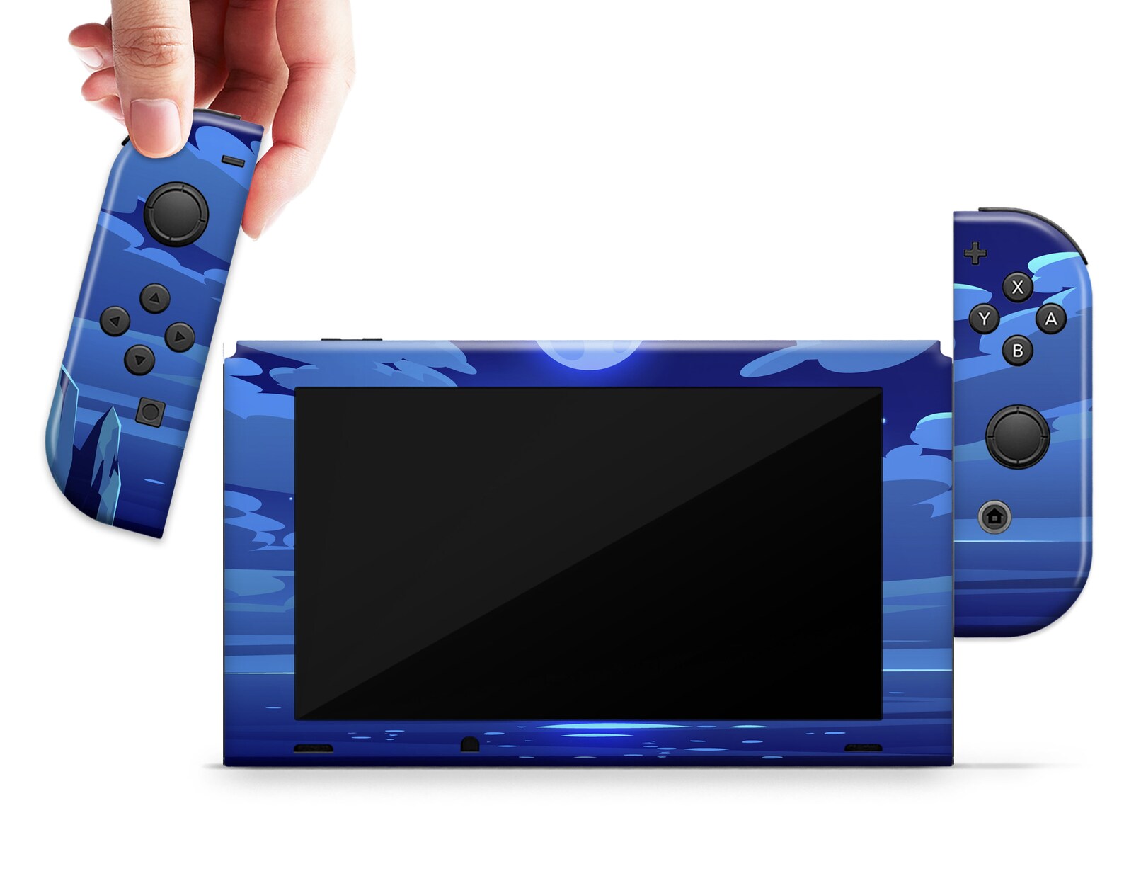 Deep Blue Night Nintendo Switch Skin Cloudy Pattern Joy Cons - Etsy