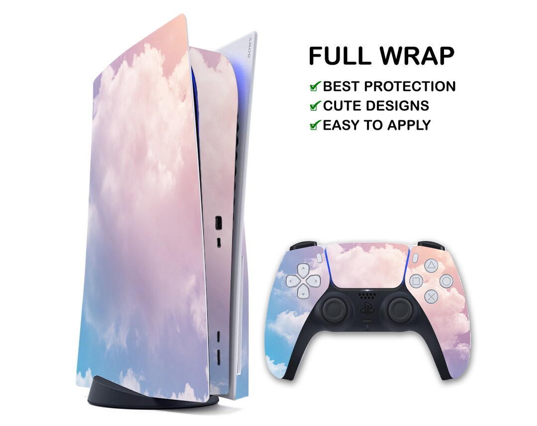 PS5 Playstation 4 Pro Colorful Cloudy Skin PS5 Violet Blue Sky - Etsy