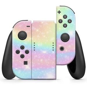 Colorful Rainbow Nintendo Switch Vinyl Sticker Violet Sparkles Joy Cons ...