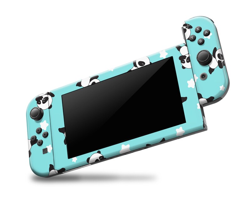 Cute Panda Pattern Nintendo Switch Vinyl Sticker Turquoise - Etsy