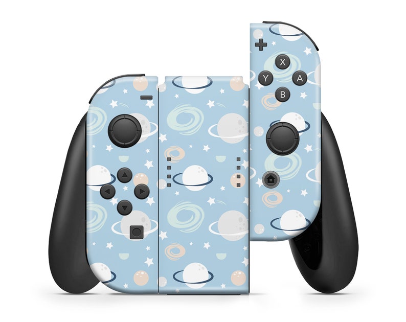 Cute Planets Pattern Nintendo Switch Vinyl Light Blue Skin | Etsy
