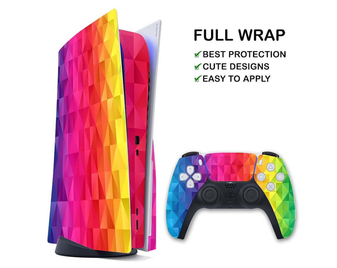 Playstation 4 Pro Rainbow Low Poly Skin PS5 Geometric Sticker | Etsy