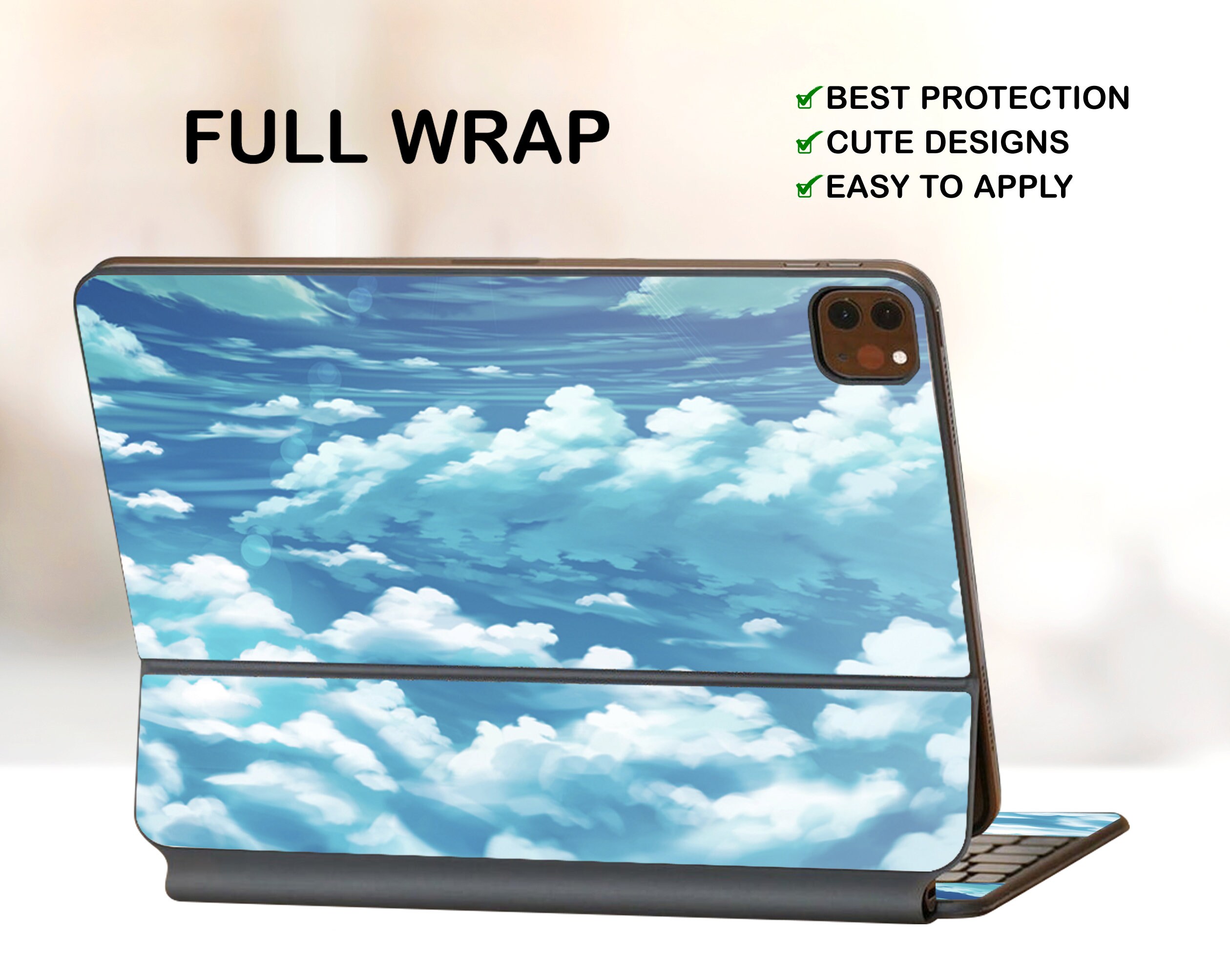 Ipad 2021 Keyboard Light Blue Cloudy Sky Landscape Pattern - Etsy