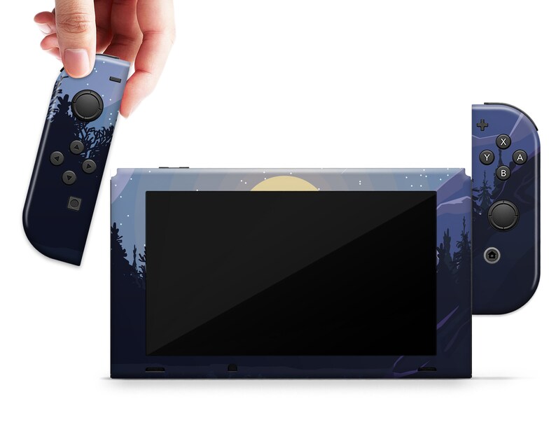 Deep Blue Moonlight Night Nintendo Switch Skin Cloudy Pattern | Etsy