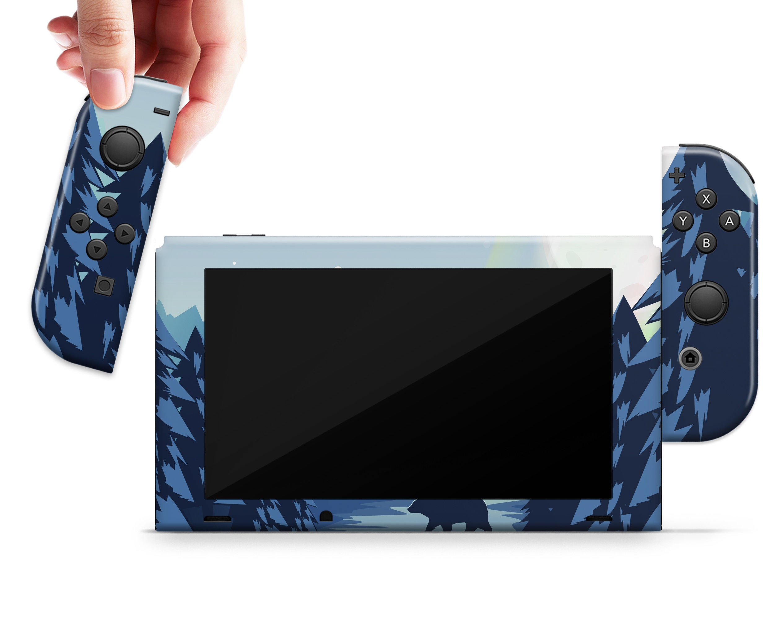 Blue Moonlight Night Nintendo Switch Skin Mountains Landscape - Etsy