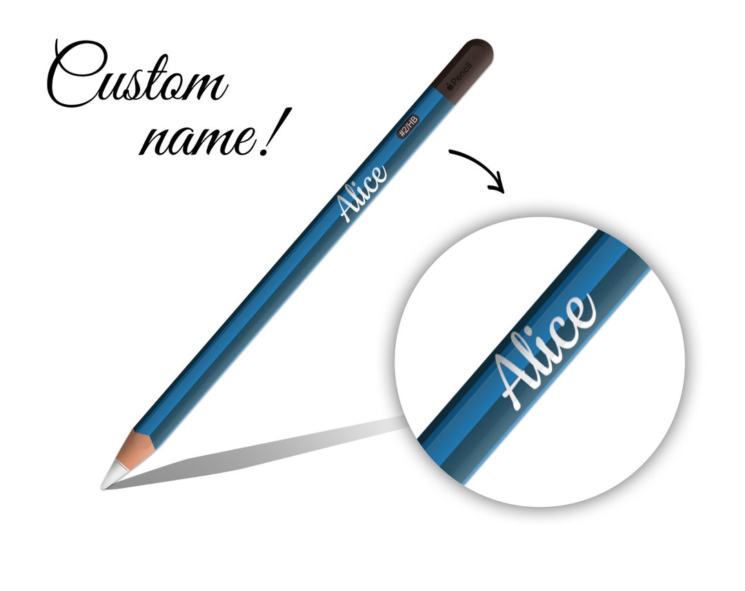 Simple Apple Pencil 1st 2nd Generation Blue Custom Name Pattern Apple ...