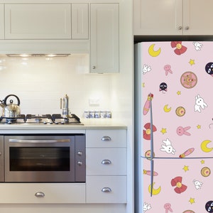 Pink Anime Pattern Refrigerator Skin Japan Anime Sakura Design Fridge ...