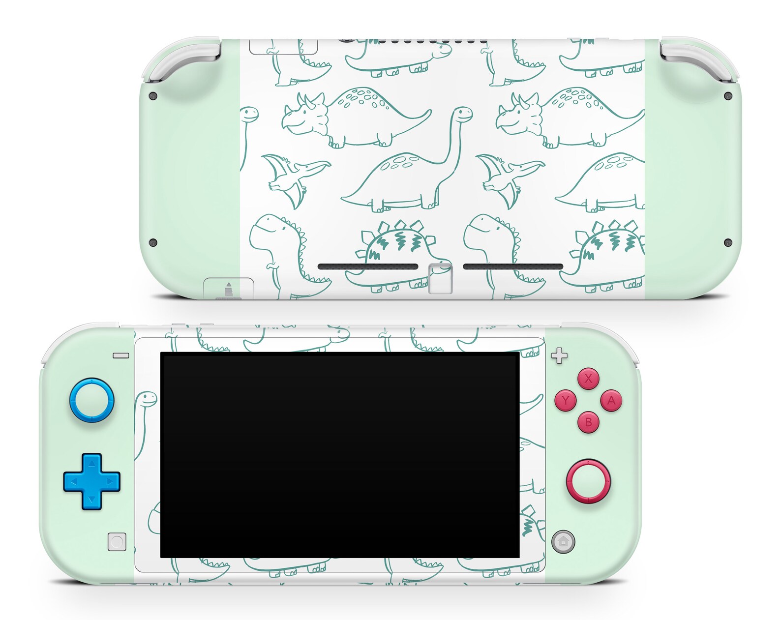 Turquoise Dinosaurs Nintendo Switch Lite Vinyl Skin Green Dino - Etsy