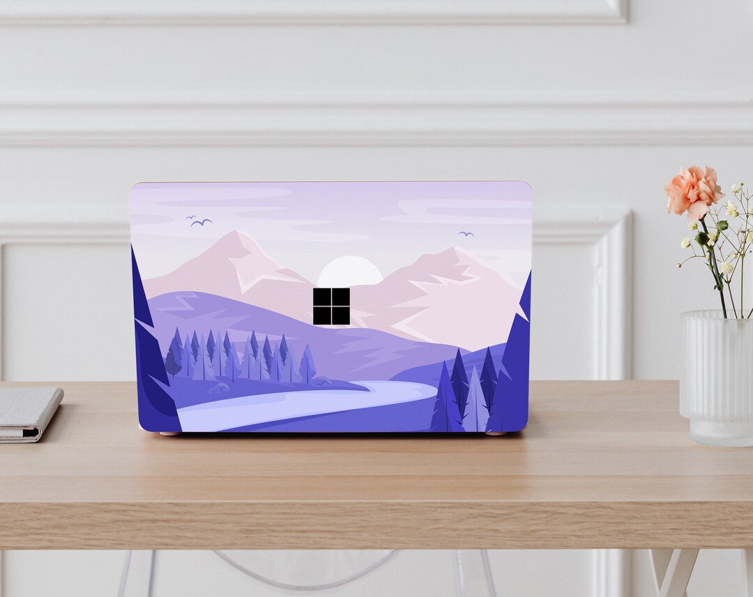 Microsoft Surface Pastel Violet Mountains Skin Surface Book Landscape ...