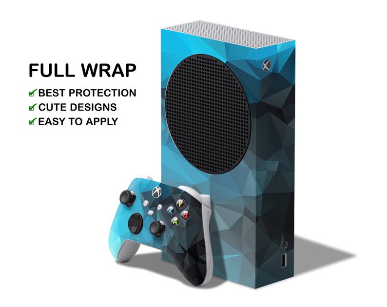 Gray Blue Black Xbox One X Low Poly Skin Xbox One S Polygon Geometry ...