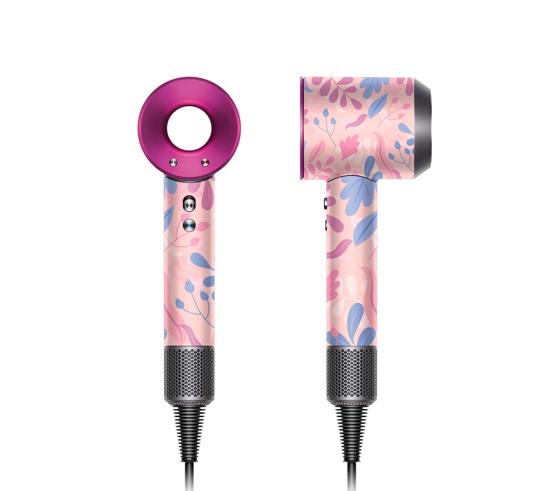 Dyson Rose Pastel Floral Pattern Vinyl Skin Hair Dryer Violet Leaves ...