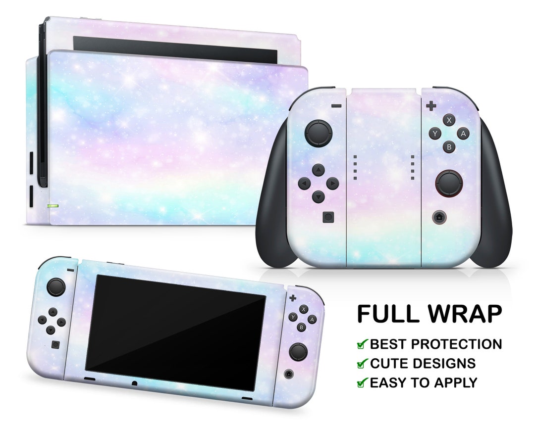Colorful Rainbow Nintendo Switch Vinyl Sticker Violet Sparkles Joy Cons ...