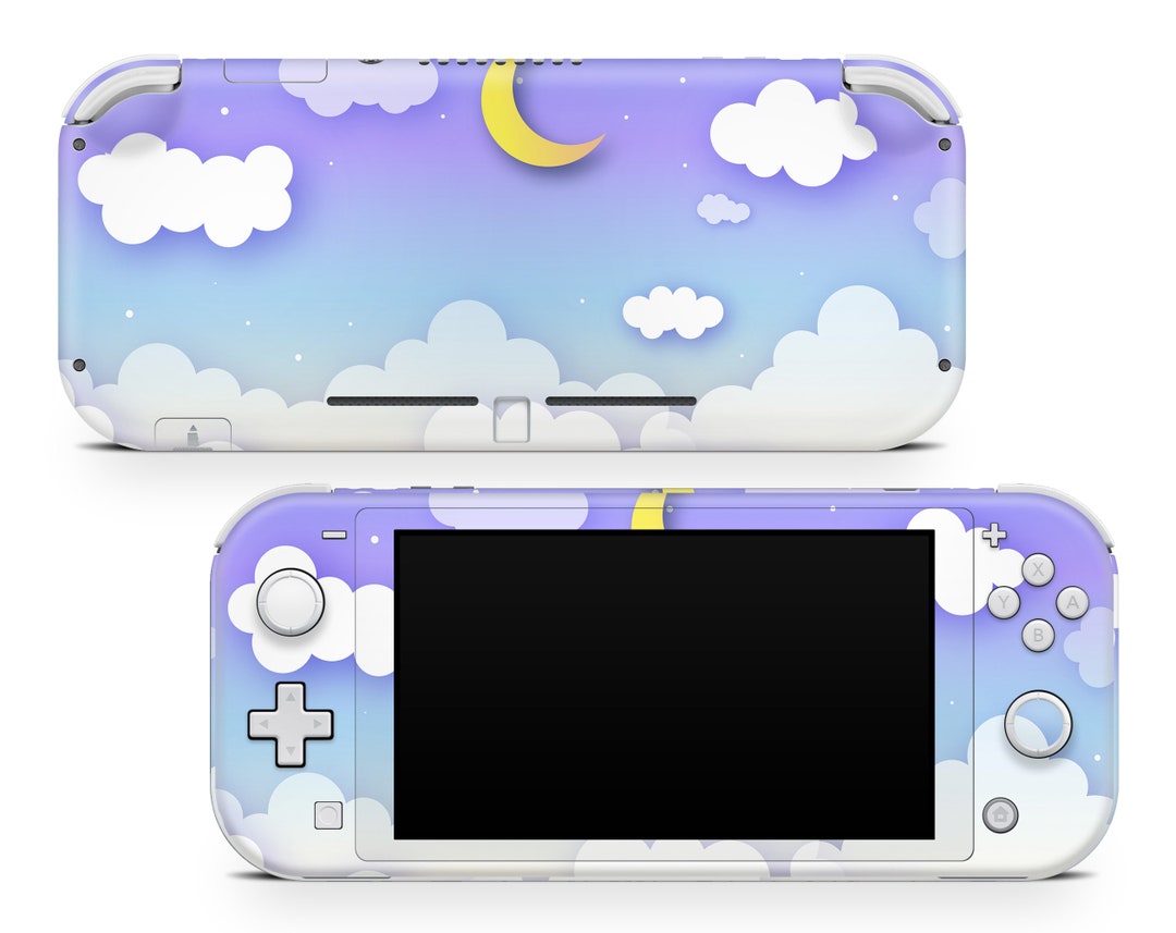 Pastel Violet Moonlight Pattern Nintendo Switch Lite Vinyl Skin Blue ...
