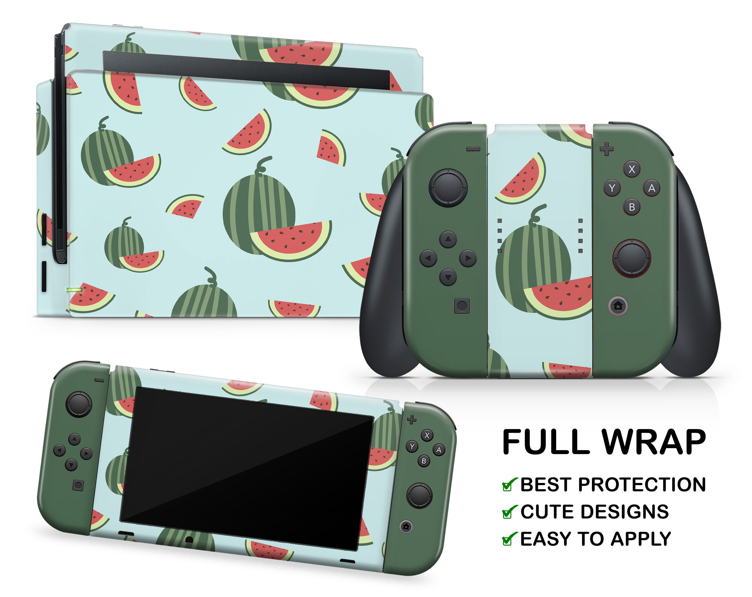 Watermelon Pattern Nintendo Switch Vinyl Skin Fruits Switch | Etsy