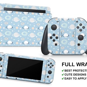 Cute Planets Pattern Nintendo Switch Vinyl Light Blue Skin - Etsy