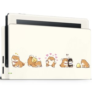 Cute Puppies Shiba Inu Nintendo Switch Vinyl Skin Beige Pastel Solid ...