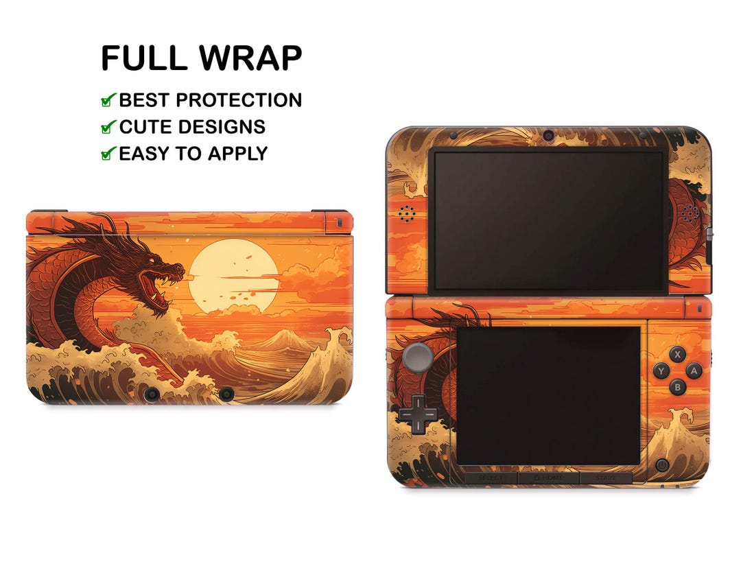 Nintendo New 3DS Vinyl Decal, Dragon Sunset Nintendo 3DS XL Full Wrap ...