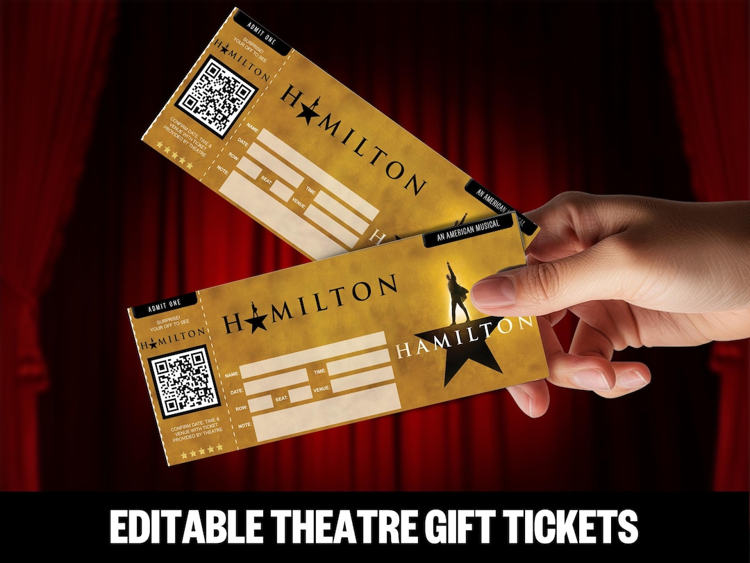 HAMILTON Theatre Musical Editable Gift Ticket | Digital Download ...