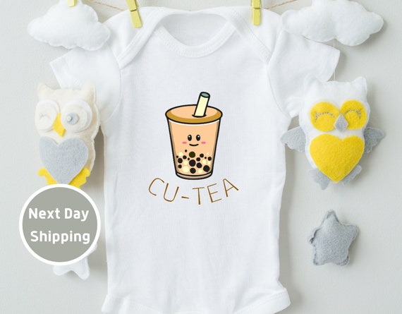 Bubble Tea Onesie/cu-tea Boba Tea Bodysuit/ Baby Shower - Etsy