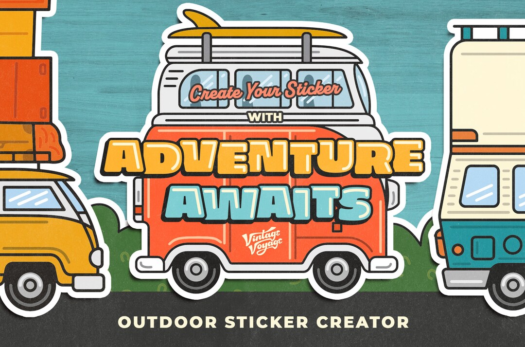 Adventure Awaits • Outdoor Sticker Creator • Outdoor Clipart • Hiking ...