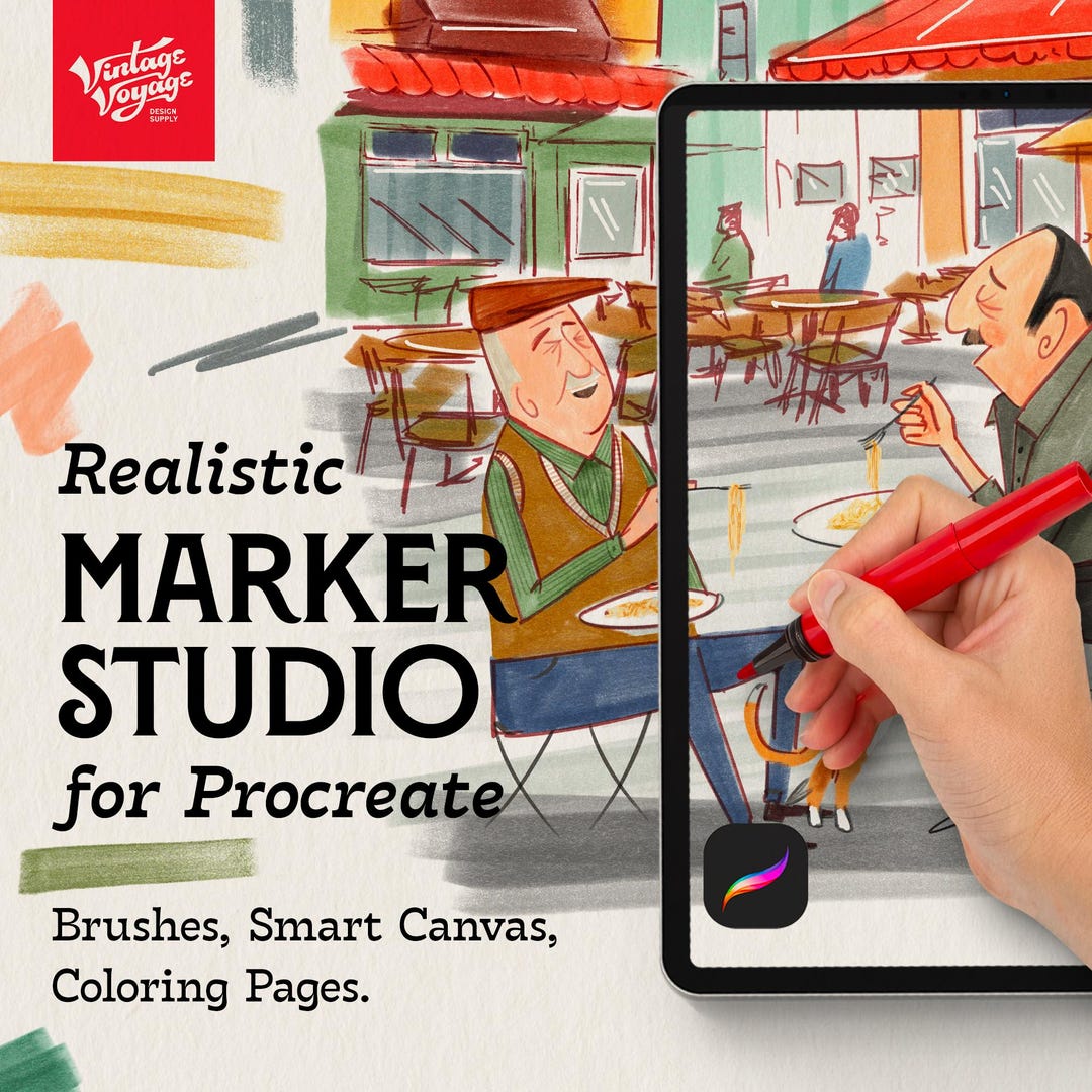 VVDS Realistic Marker Studio for Procreate • Brushes • Texture ...