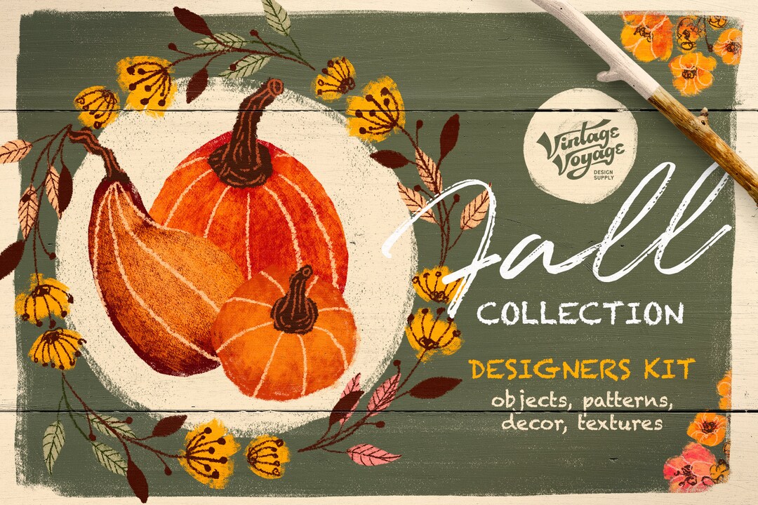 Fall Graphic Collection • Pumpkin • Hand Drawn • Pattern • Seamless ...