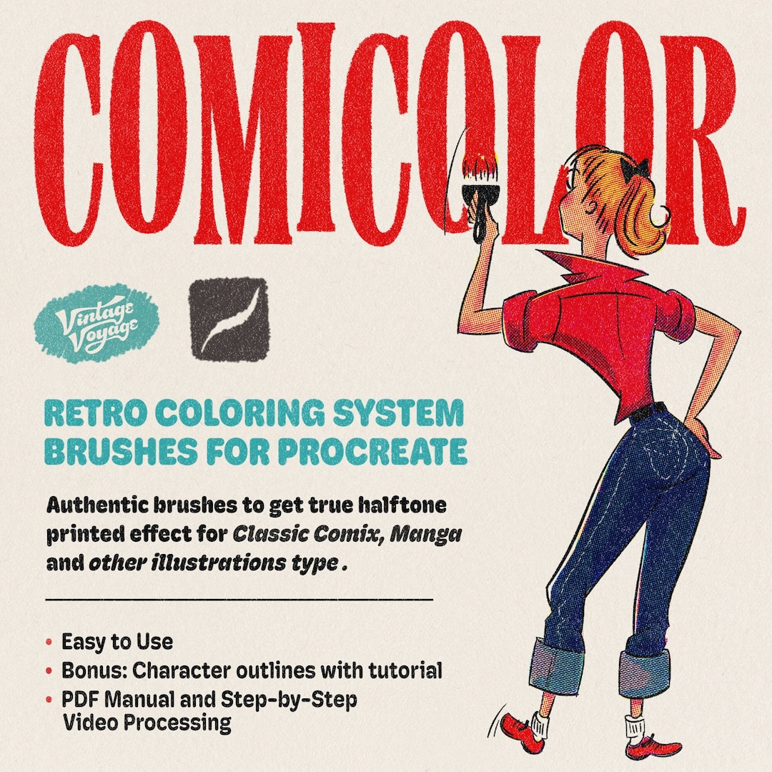 VVDS Comicolor Procreate Kit • Comics Procreate Brushes • Comics and ...