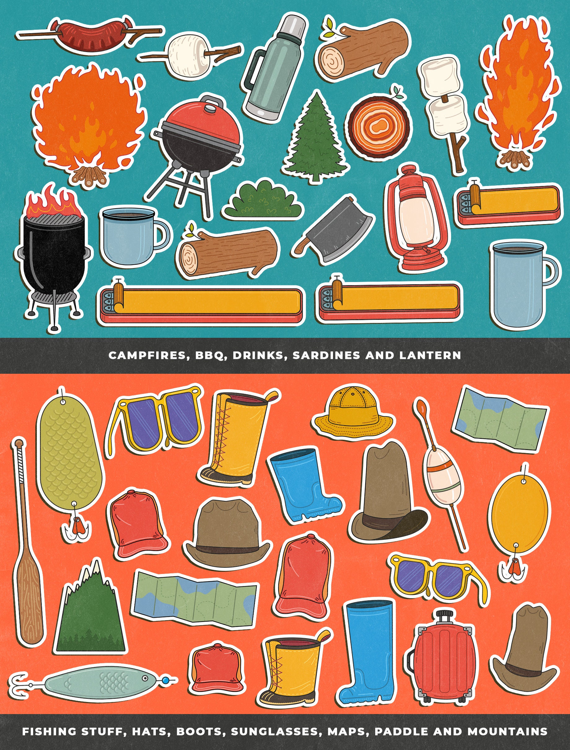 Adventure Awaits • Outdoor Sticker Creator • Outdoor Clipart • Hiking ...