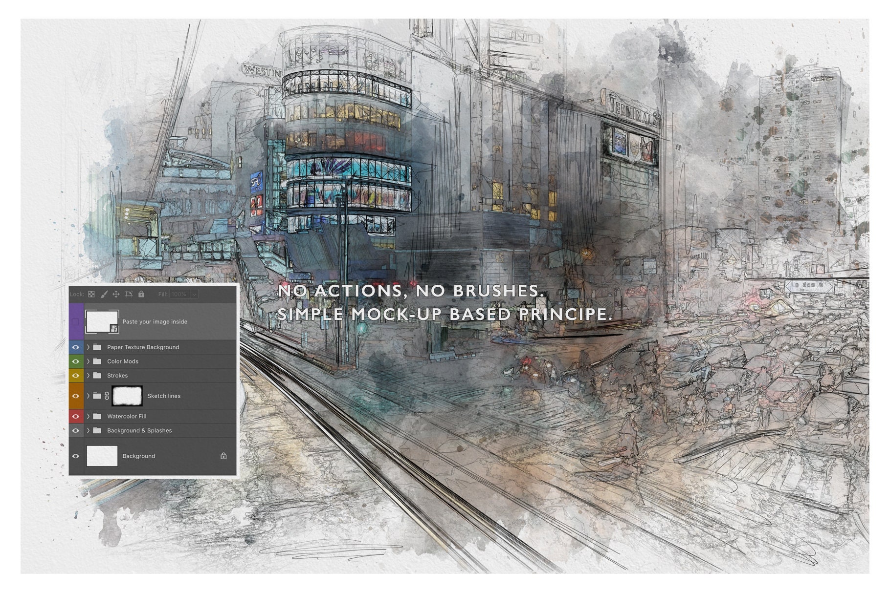 Sketch Creator Watercolor Ink Sketch Sketch Effect | Etsy