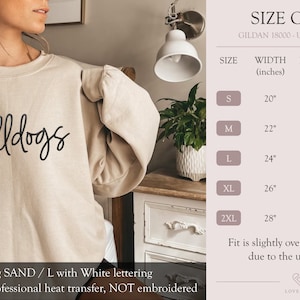 Custom Team Name Sweatshirt With Sleeve Print, School Mascot Sweatshirt ...