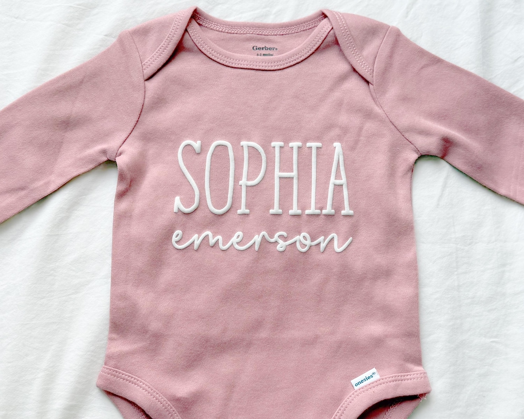 Personalized Baby Name Bodysuit, Coming Home Baby Bodysuit, Custom Puff ...