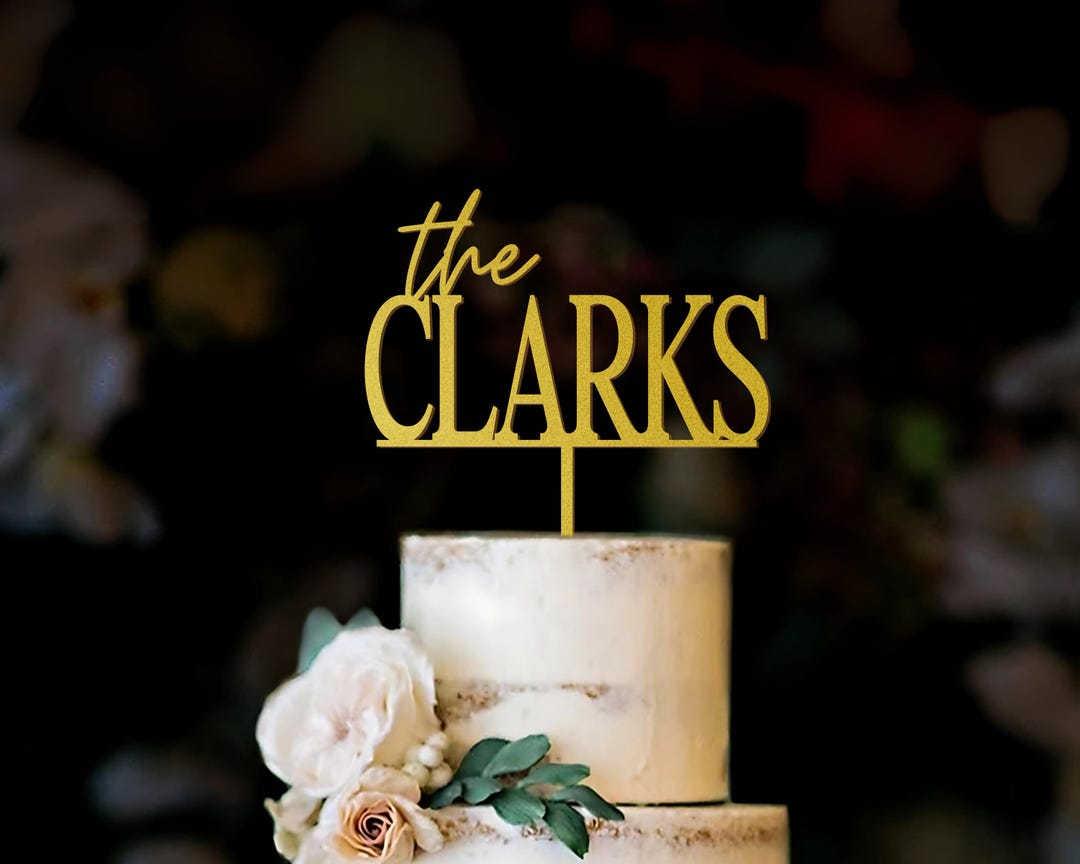 Personalized Cake Topper for Wedding, Custom Wood Cake Topper With Last ...