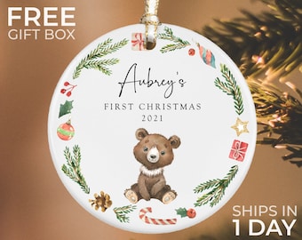 Bear First Christmas as Daddy Ornament First Christmas as - Etsy