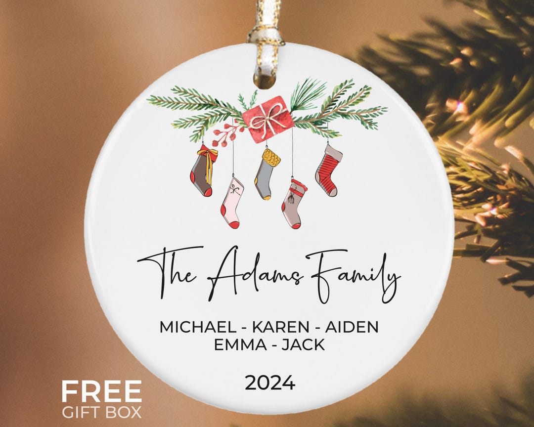 Personalized Family Christmas Ornament, Family Christmas Keepsake ...