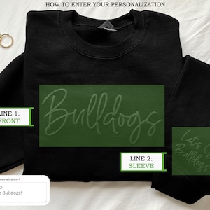 Custom Team Name Sweatshirt With Sleeve Print, School Mascot Sweatshirt ...