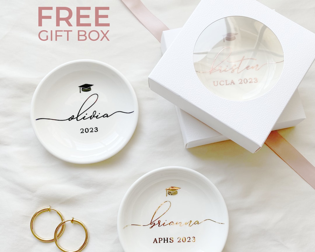 Personalized Graduation Gift, Custom Jewelry Dish, Class of College ...