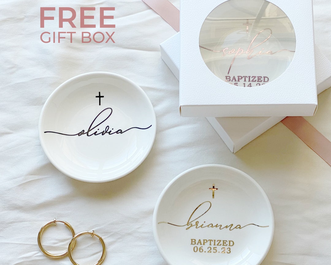 Personalized Baptism Gift, First Communion Gift for Her, Jewelry Dish ...