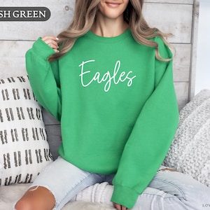 Custom Team Name Sweatshirt With Sleeve Print, School Mascot Sweatshirt ...