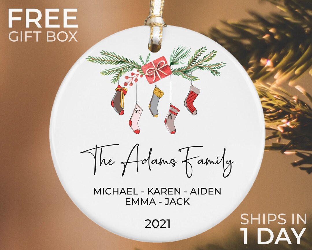 Personalized Family Christmas Ornament, Family Christmas Keepsake ...
