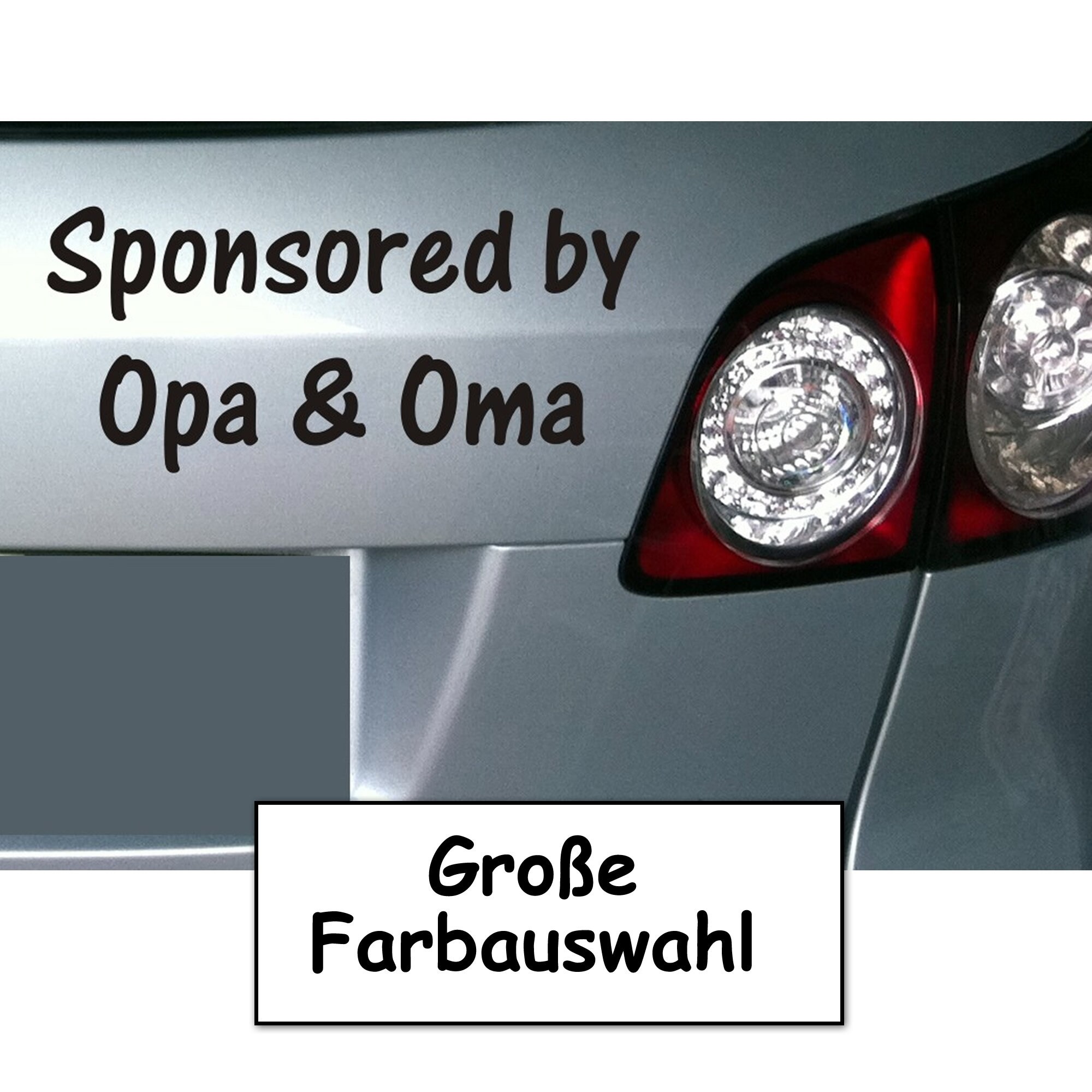 KFZ Auto Aufkleber "Sponsored by Opa & Oma" / Große Farbauswahl ...