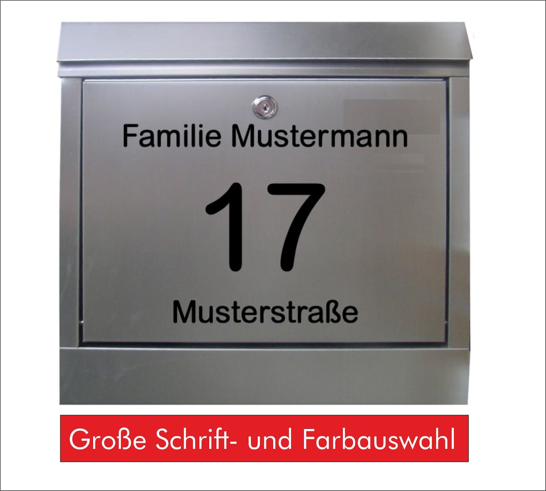 Letterbox Sticker 03 Family Name / House Number / Street / Individually ...