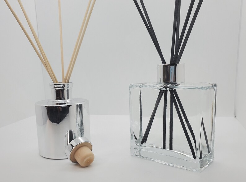 7 OZ Square Clear Glass Reed Diffuser or 6 OZ Round Silver | Etsy