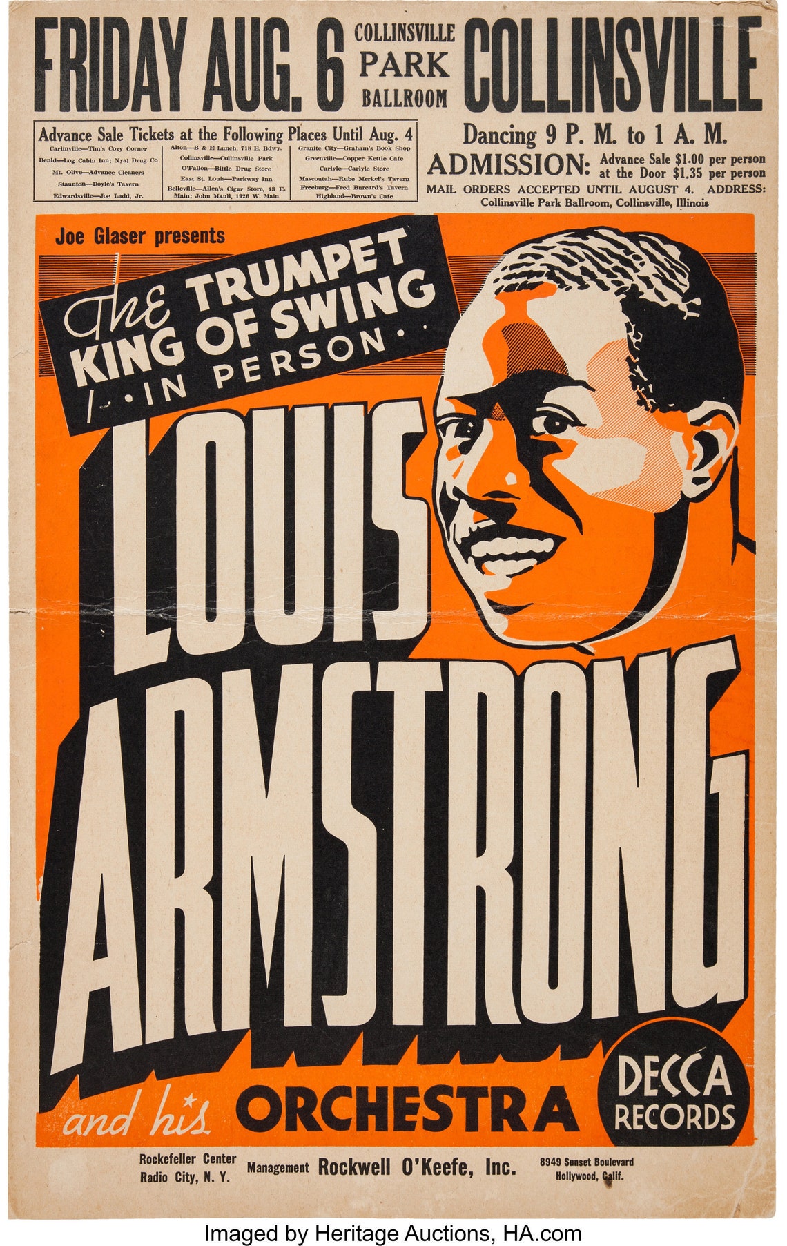 Louis armstrong concert poster | Etsy