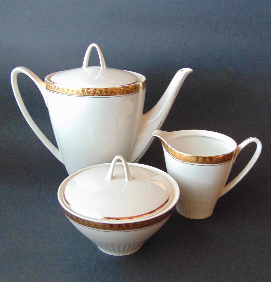 Retro White Coffee Set/porcelain EPIAG/ Retro Coffee Pot/milk Pot/sugar ...