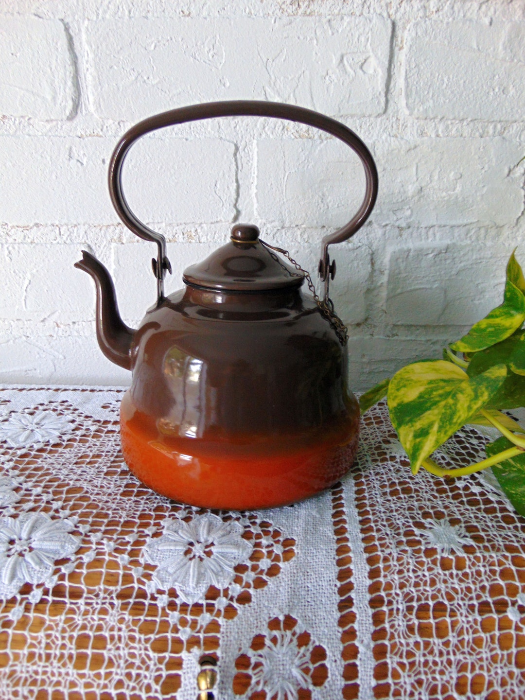 Vintage Enameled Teapot/made in Jugoslavia/70s/mid Century Teapot/retro ...