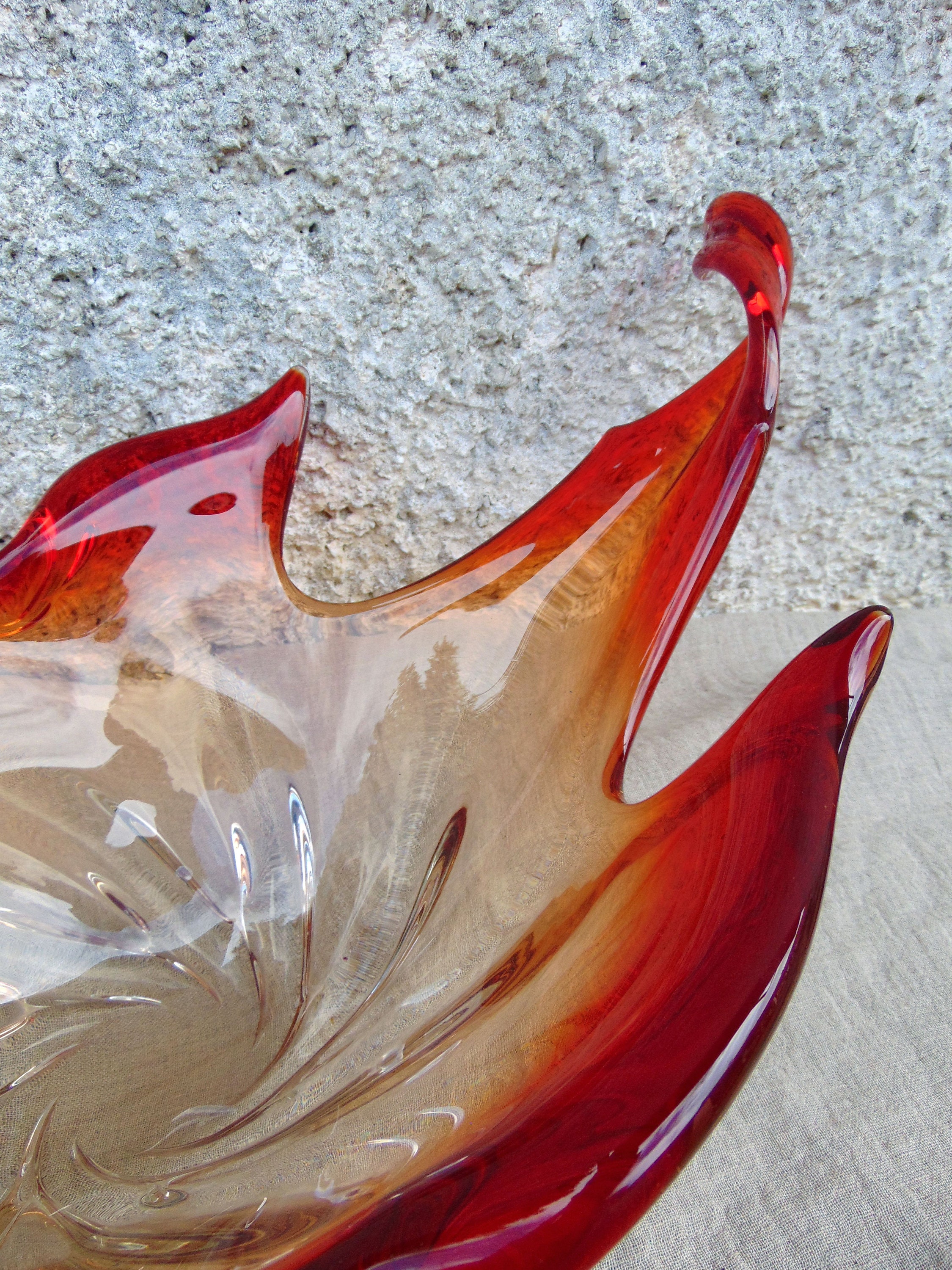 Extra Large (60 Cm) Murano Glass Vase / Big Handmade Vase/vintage ...