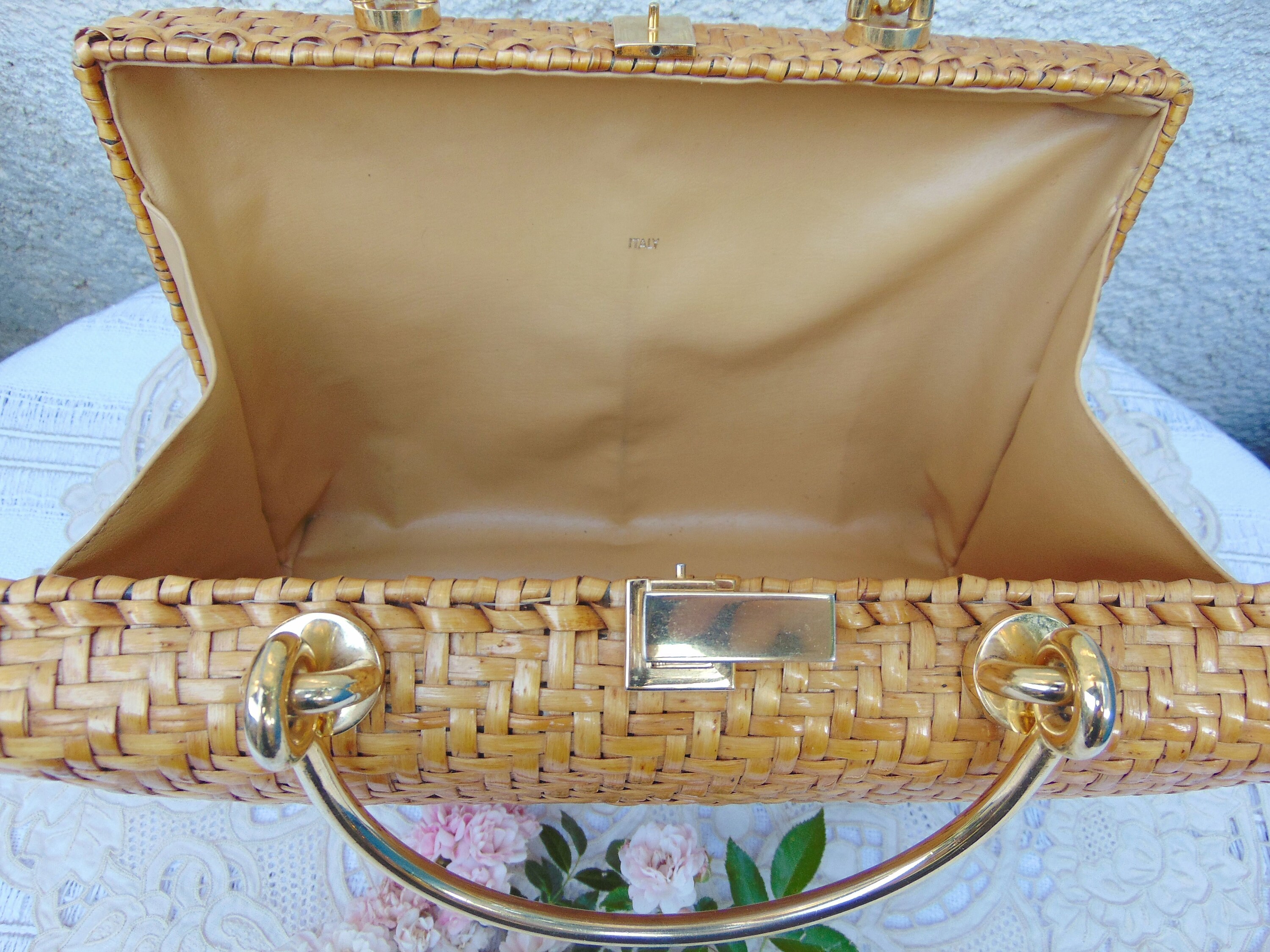 Rattan Bag Wicker / Box-style Handbag / Mid Century Bags / Made in ...
